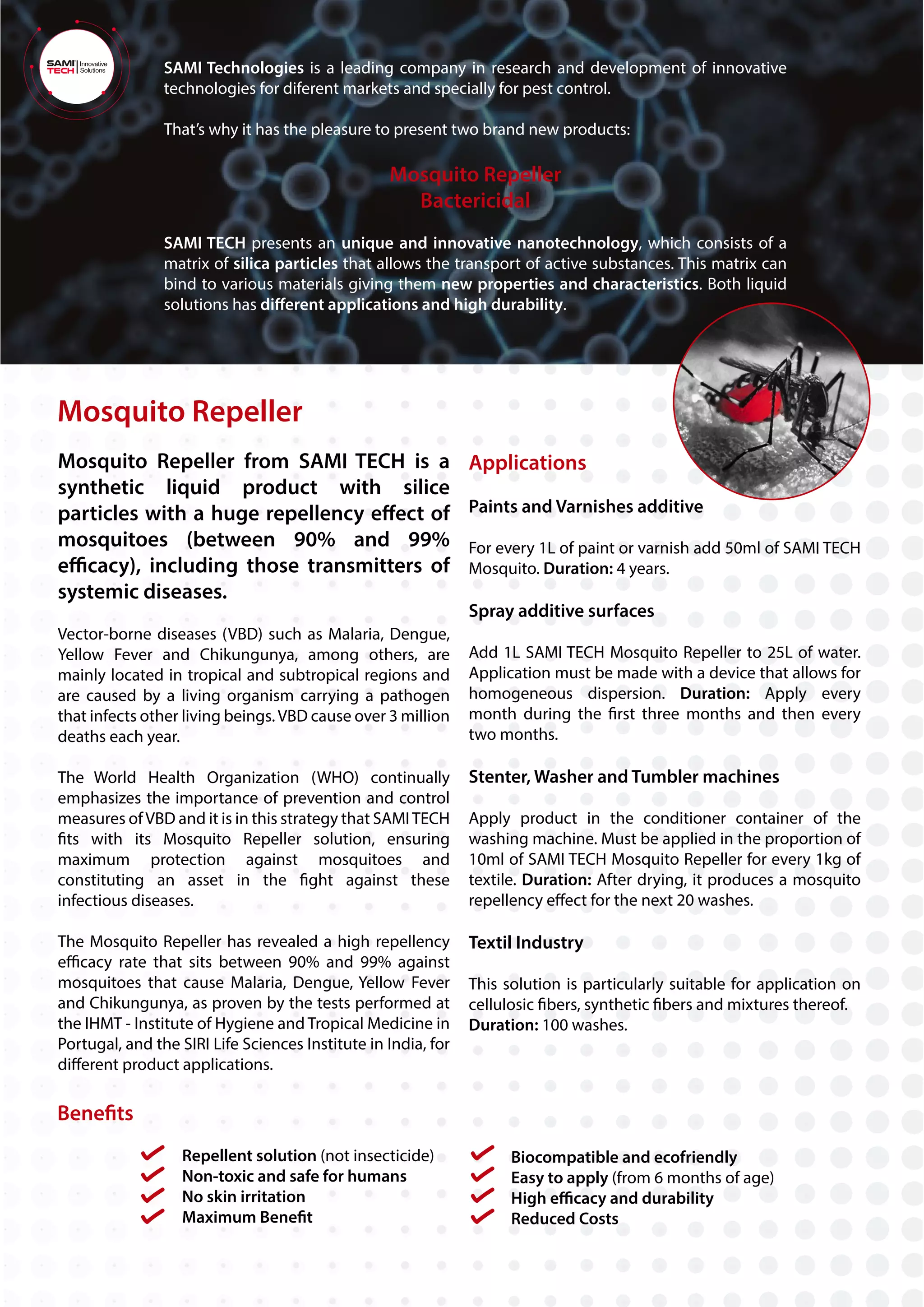 Mosquito Repeller and Bactericidal Solution Brochure | PDF