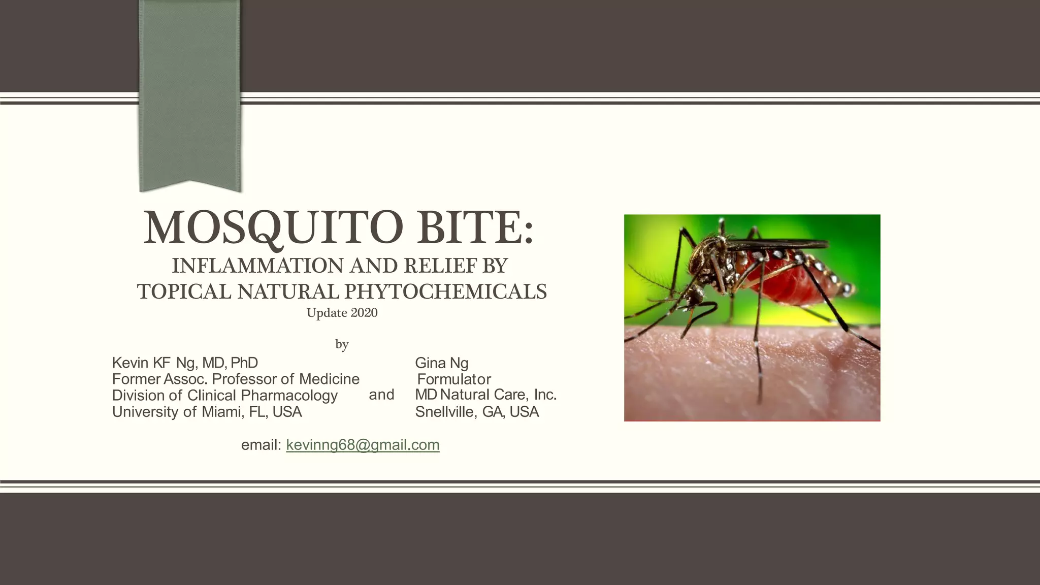 Mosquito bite: Inflammation and relief by Phytochemicals | PDF