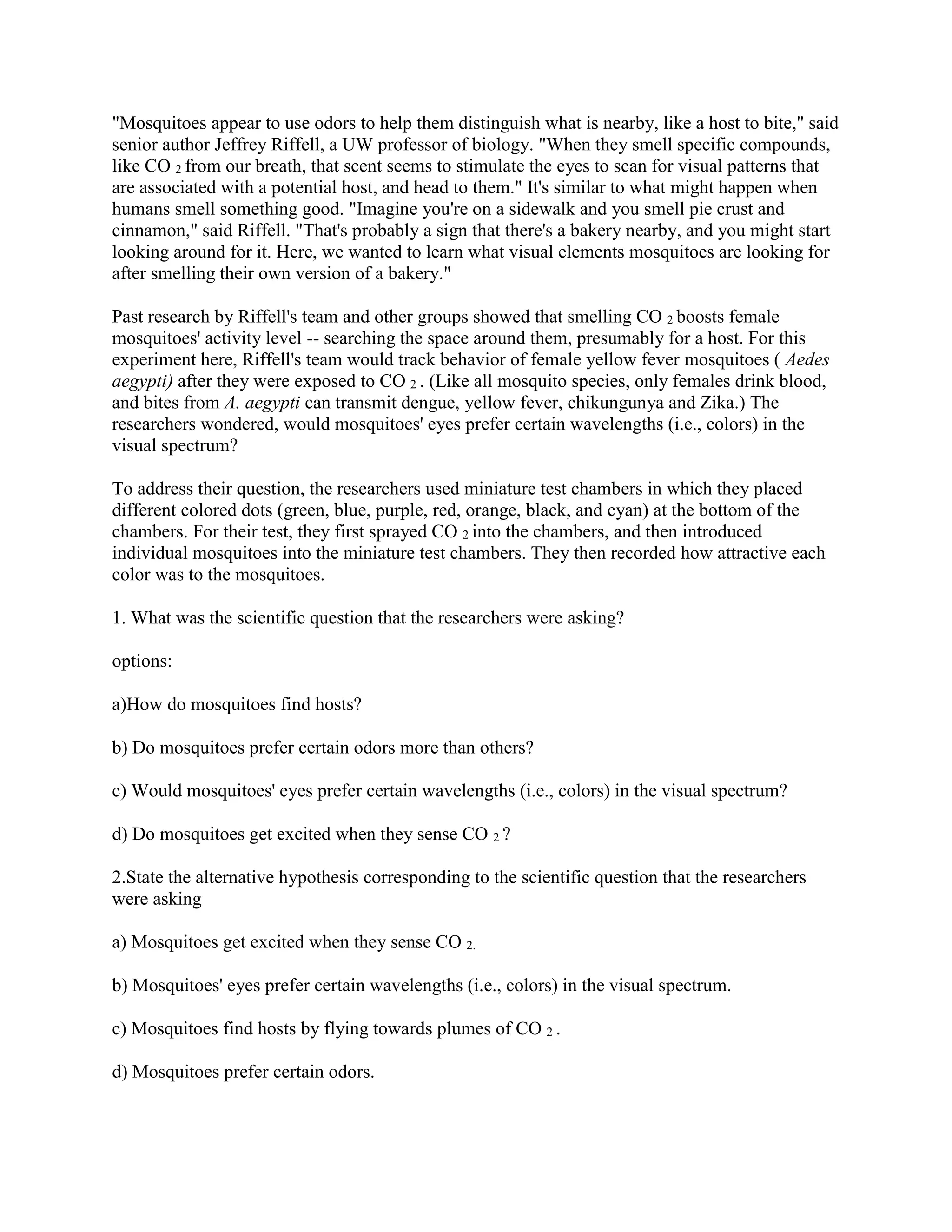 -Mosquitoes appear to use odors to help them distinguish what is nearb.docx