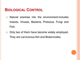 Mosquitoes vectors of malaria and their control | PPTX