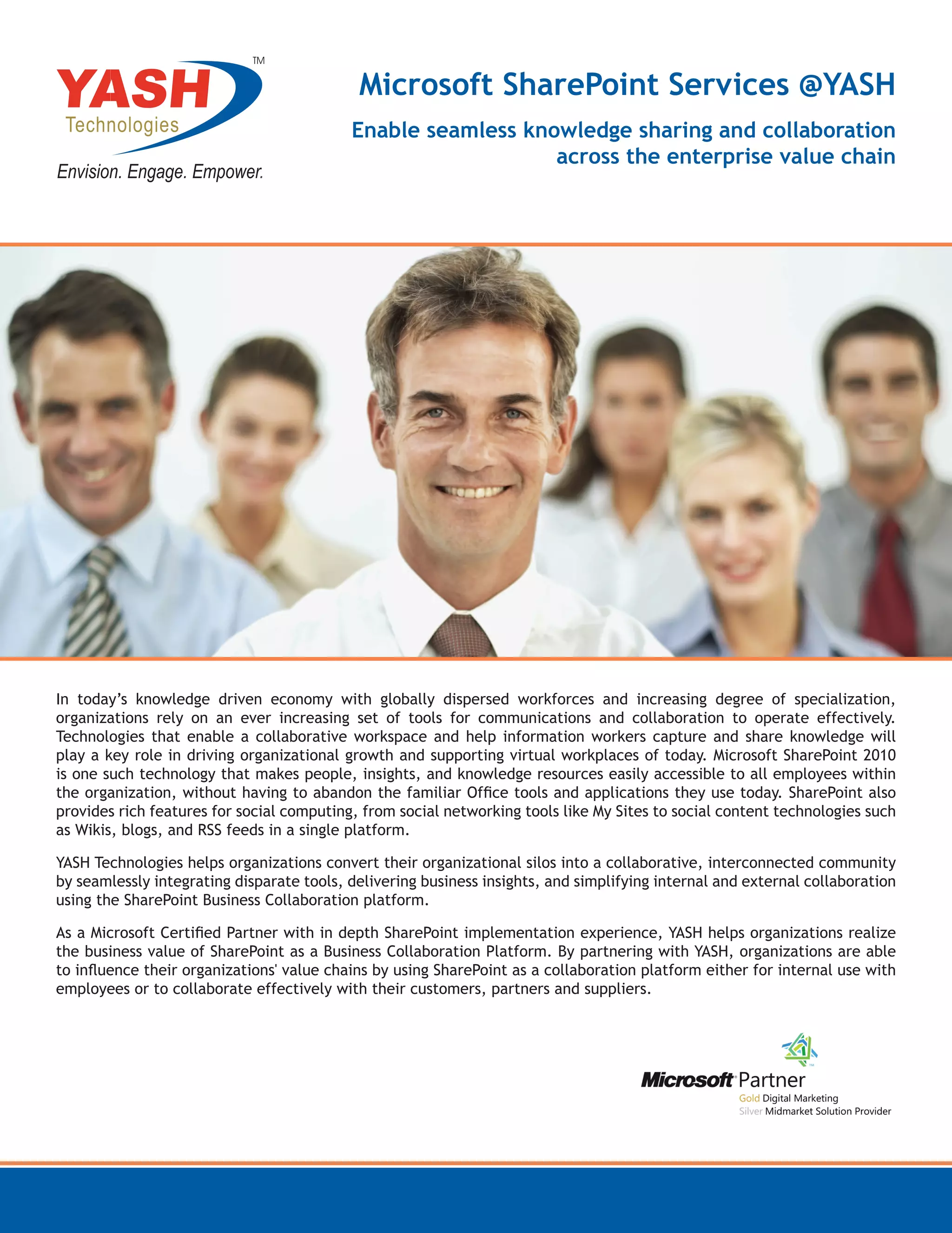 Microsoft SharePoint Services @YASH | PDF