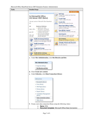 Moss2007 Enterprise Features Administration | PDF