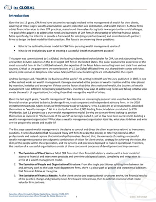 Moss Adams Whitepaper: CPAs & Wealth Management (2011) | PDF