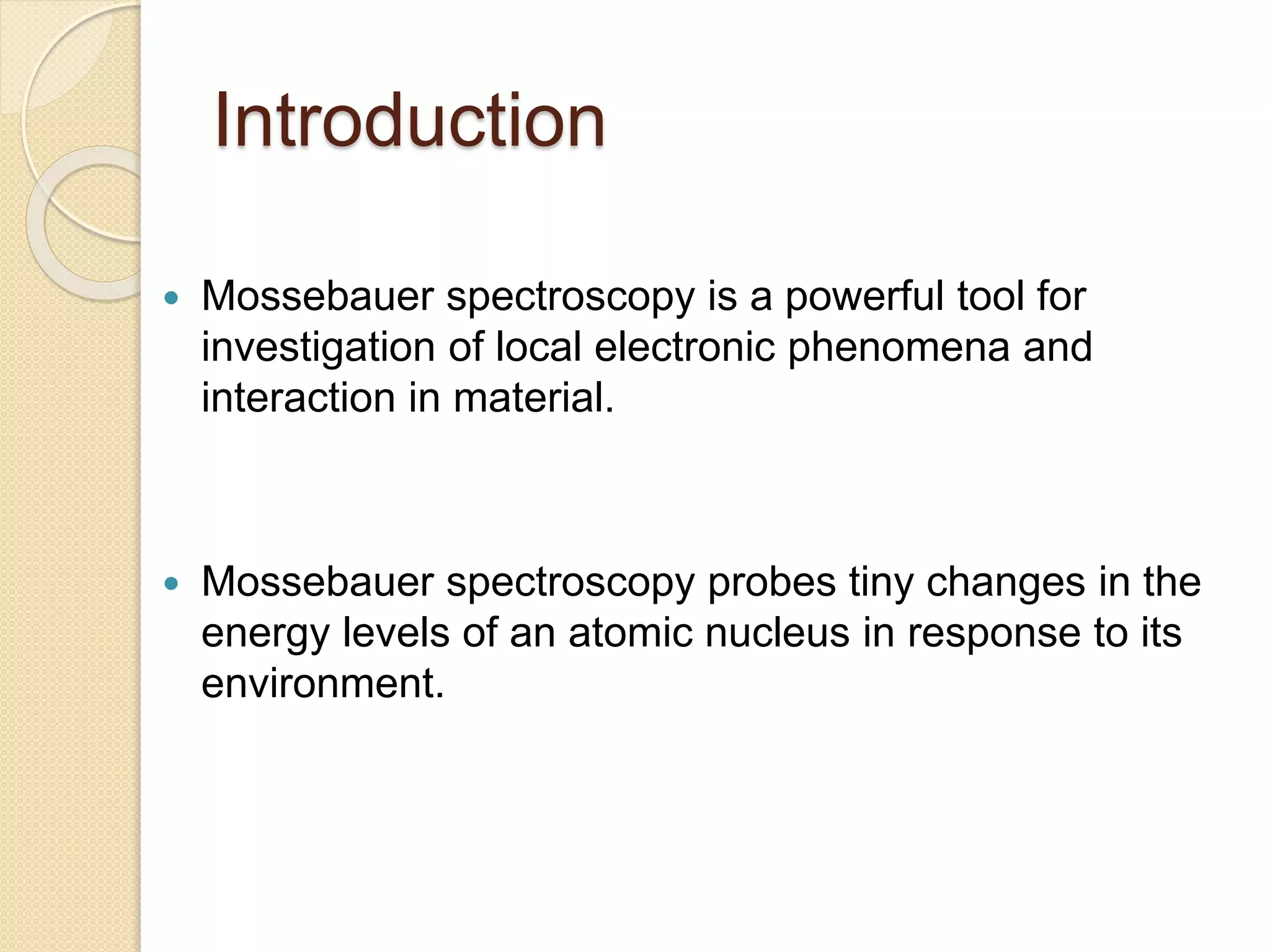 Mossbauer spectroscopy | PPTX