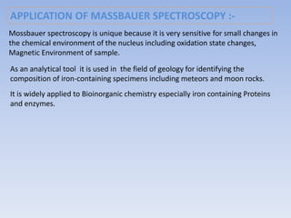 Mossbauer Spectroscopy | PPTX