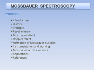 Mossbauer Spectroscopy | PPTX