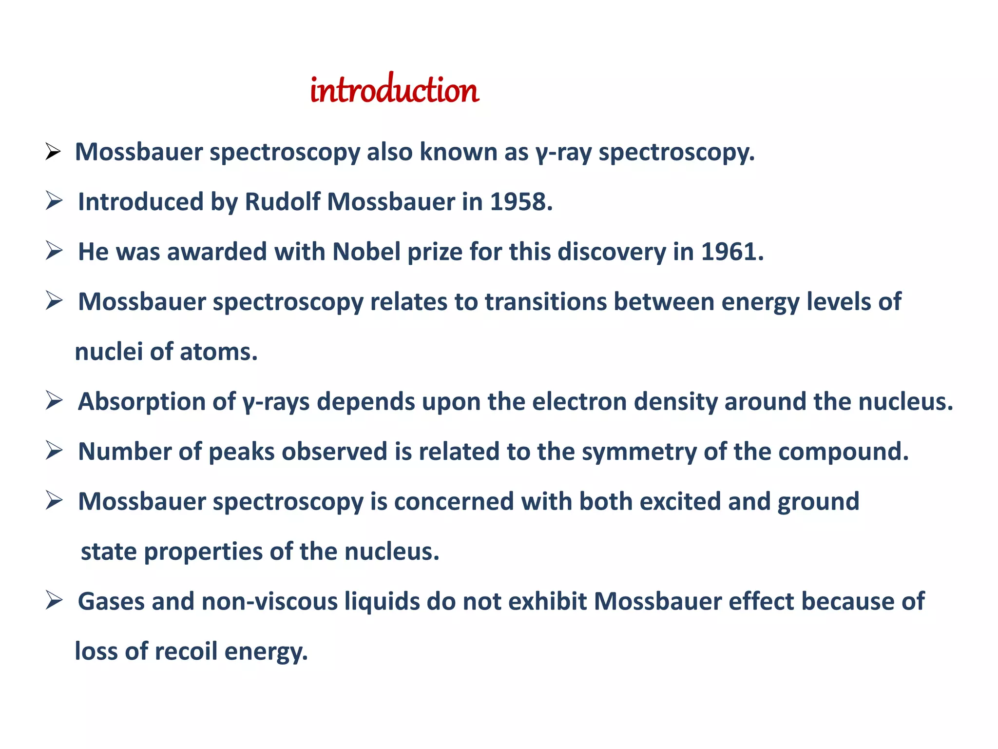 Mossbauer spectroscopy | PPTX