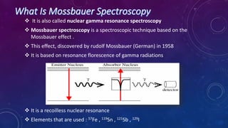 Mossbauer spectrosopy sujith | PPTX