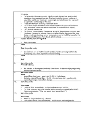 Mossel Bay Tourism 2013-14 Speaker Notes | PDF | Advertising Industry ...