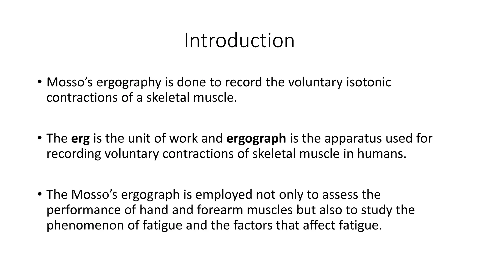 Mosso's ergography | PPTX
