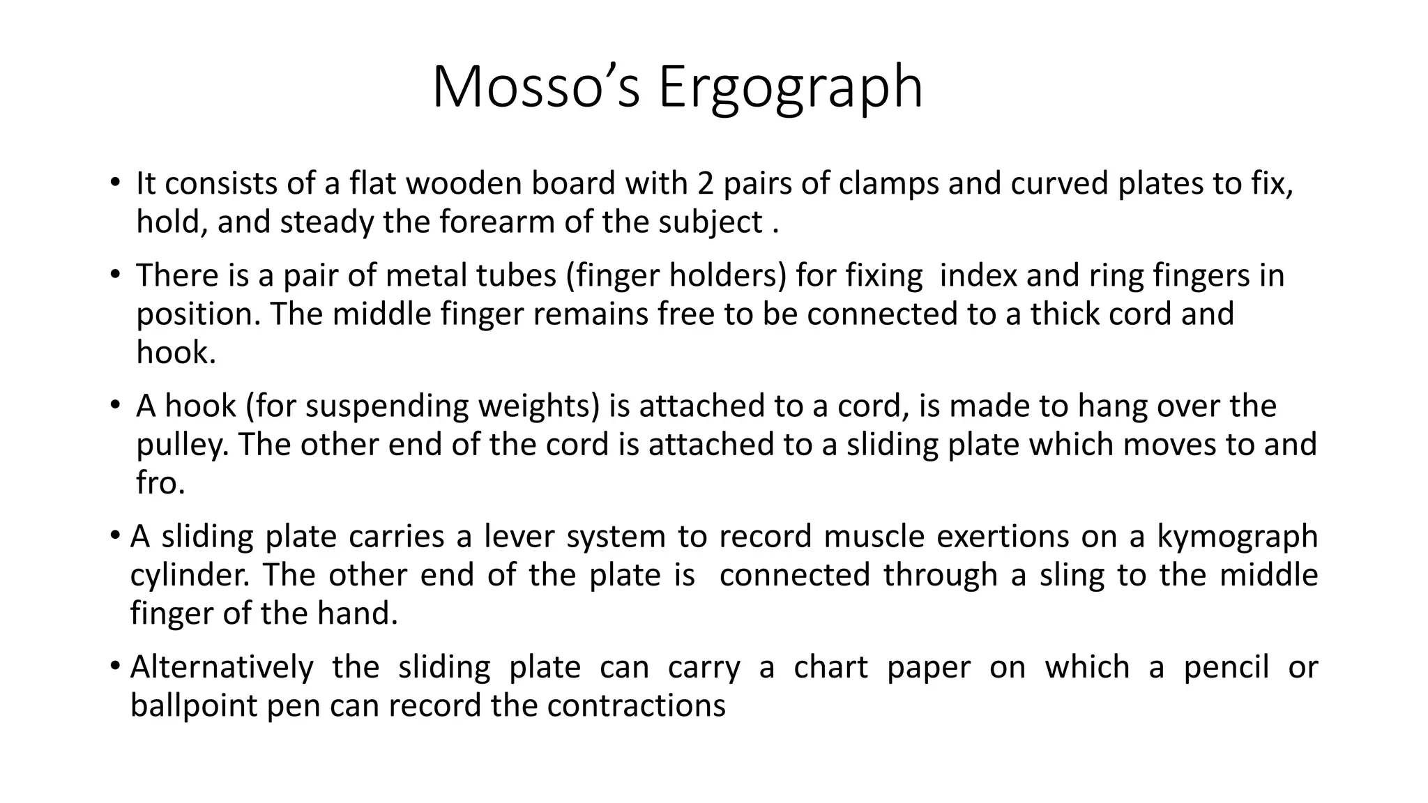 Mosso's ergography | PPTX