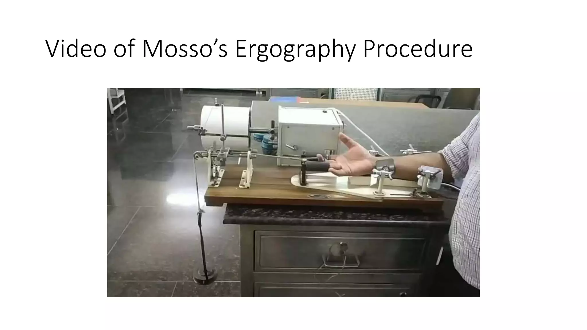Mosso's ergography (including Video description of instrument and ...