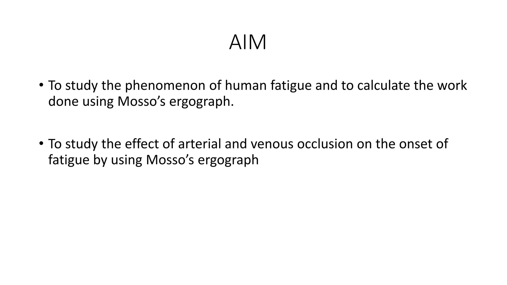Mosso's ergography (including Video description of instrument and ...