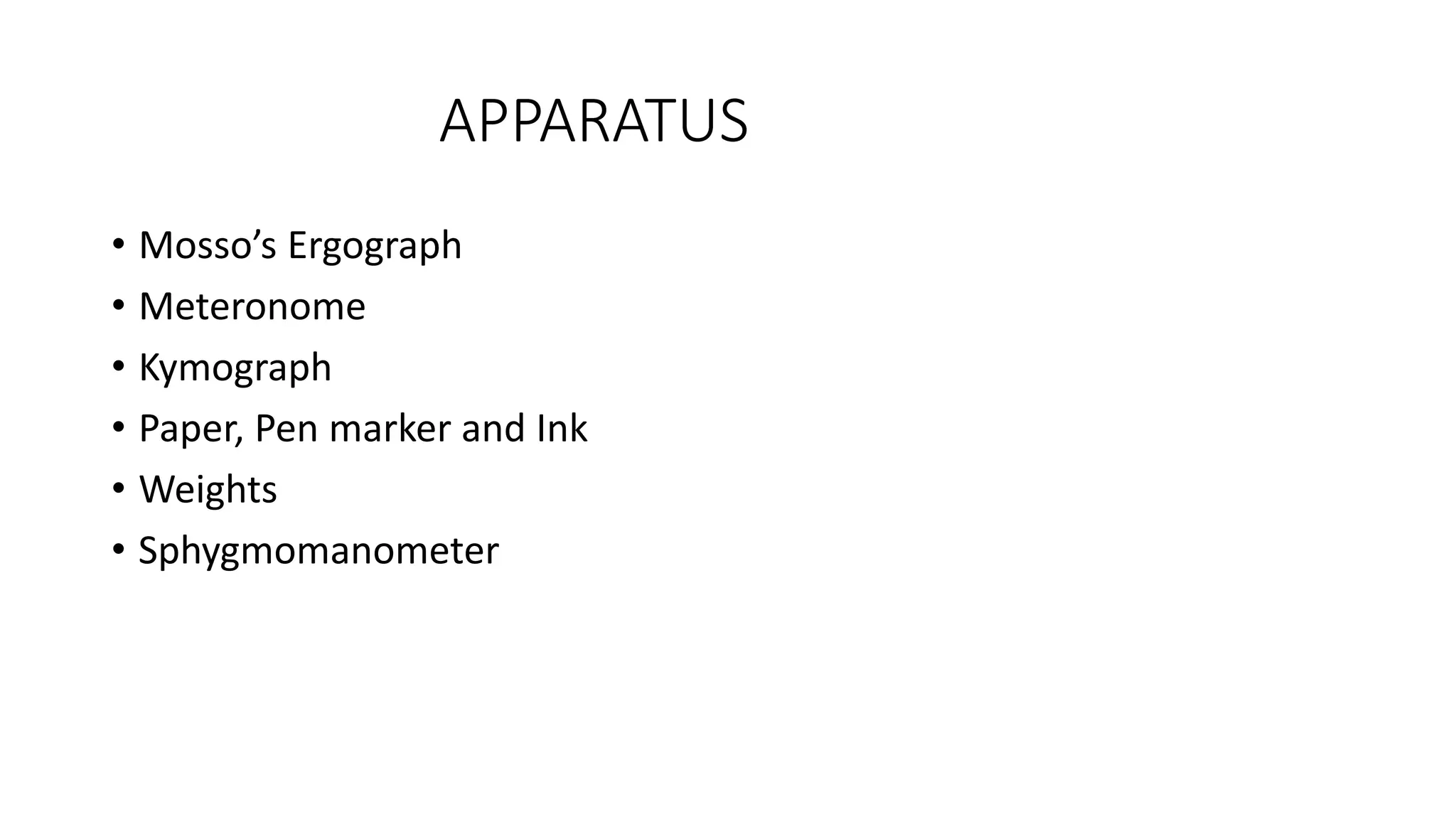 Mosso's ergography (including Video description of instrument and ...