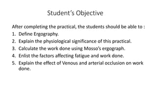 Mosso's ergography (including Video description of instrument and ...