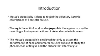 Mosso's ergography (including Video description of instrument and ...