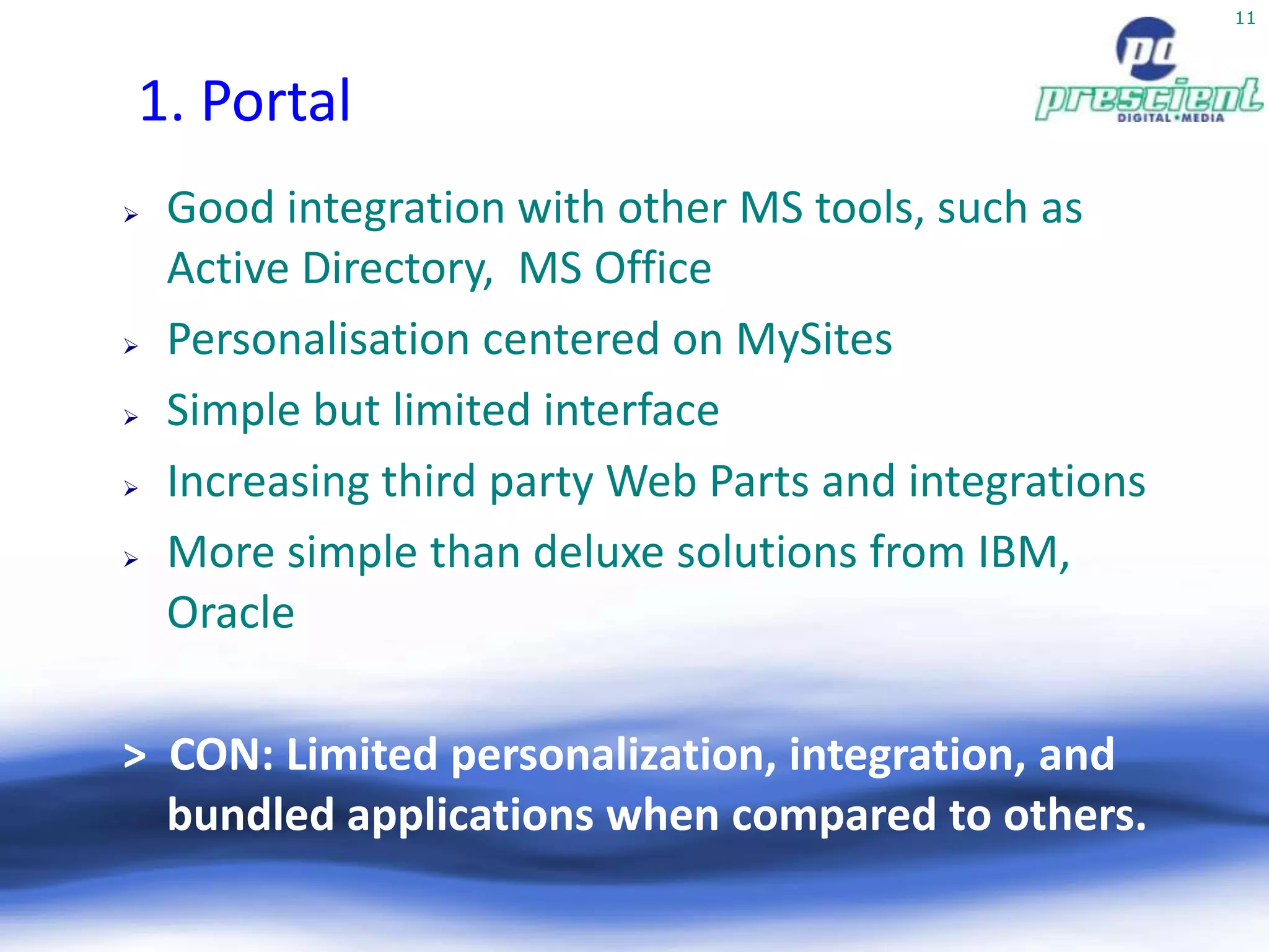 SharePoint Pros & Cons (2007-2010) | PPTX