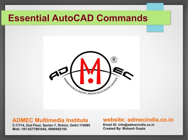 Most Essential AutoCAD Commands | PDF