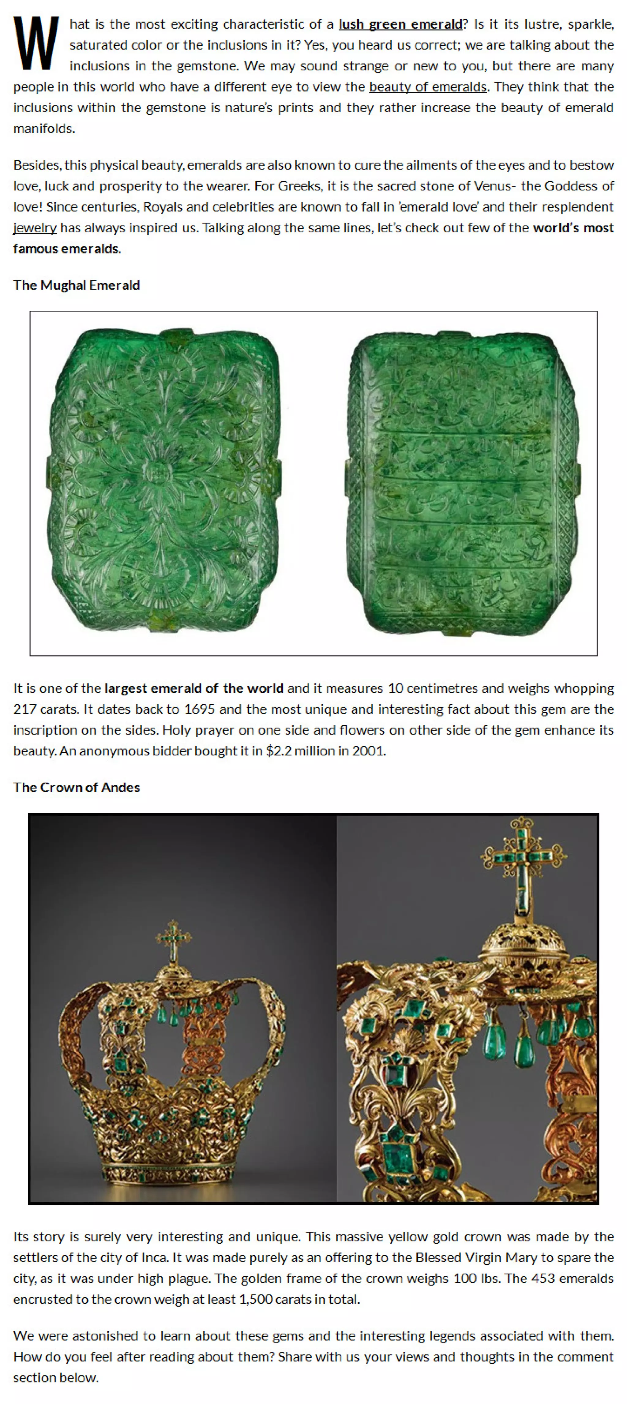 Most Famous Emeralds of the World | PDF