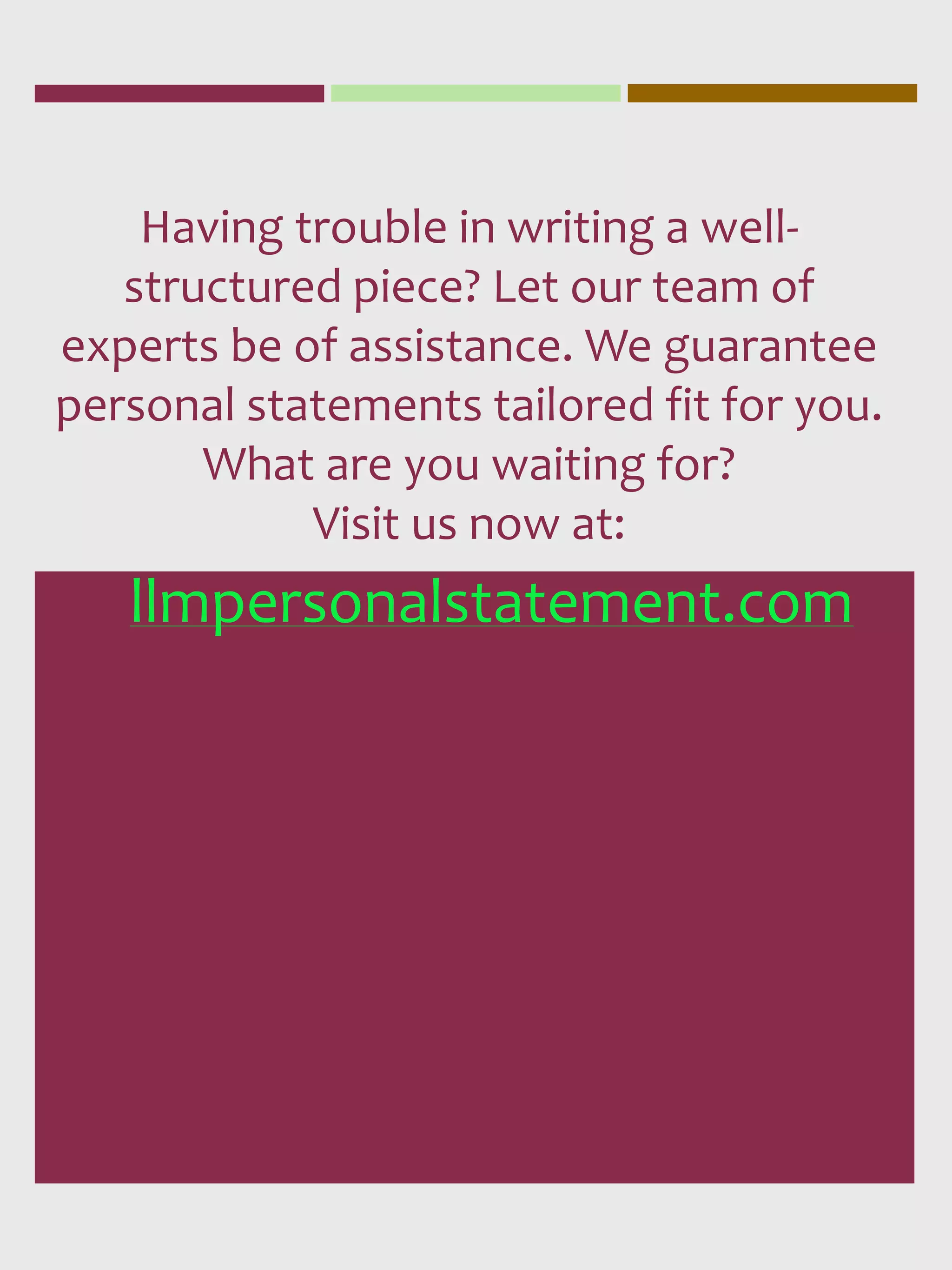 Most Impressive LLM Personal Statement Samples Ever | PPTX