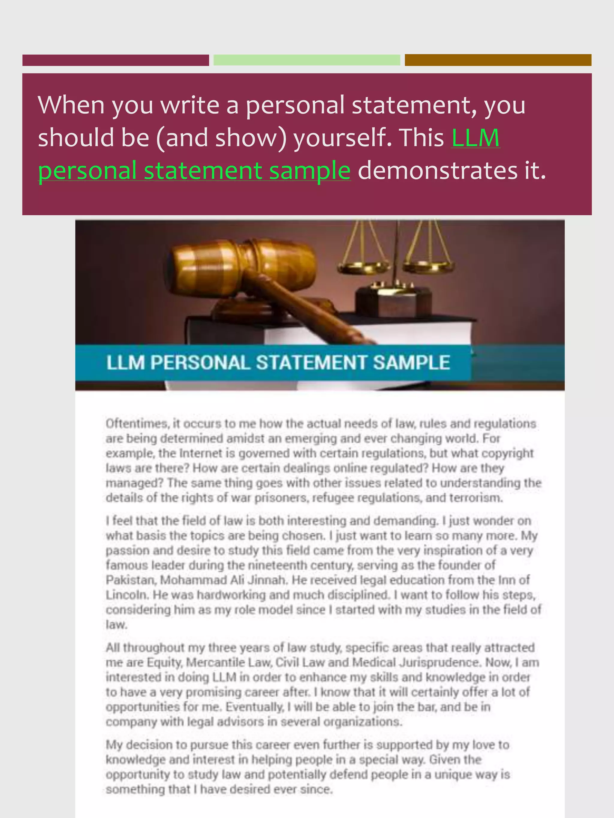 Most Impressive LLM Personal Statement Samples Ever | PPTX