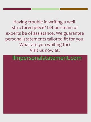 Most Impressive LLM Personal Statement Samples Ever | PPTX
