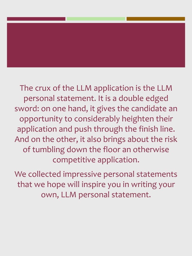 Most Impressive LLM Personal Statement Samples Ever | PPTX