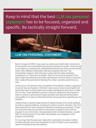 Most Impressive LLM Personal Statement Samples Ever | PPTX