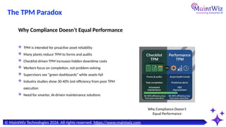 Most Plants Treat TPM as a Checklist — Why It Fails and How AI-Powered ...