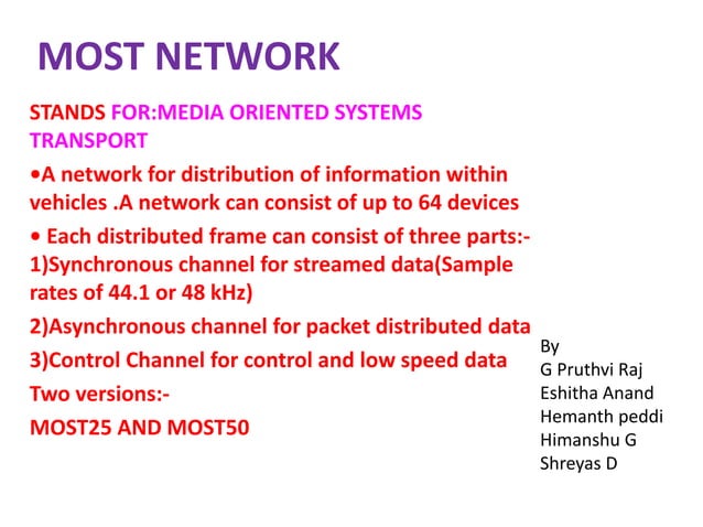 Most Media Oriented System Transport | PPTX | Computer Networking ...