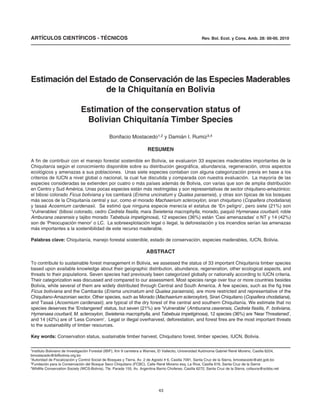 Estado de conservación de las especies maderables de la Chiquitania ...