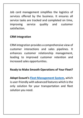 The Most Advanced Fleet Management System | PDF