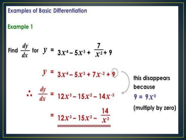 application of differentiation | PPT