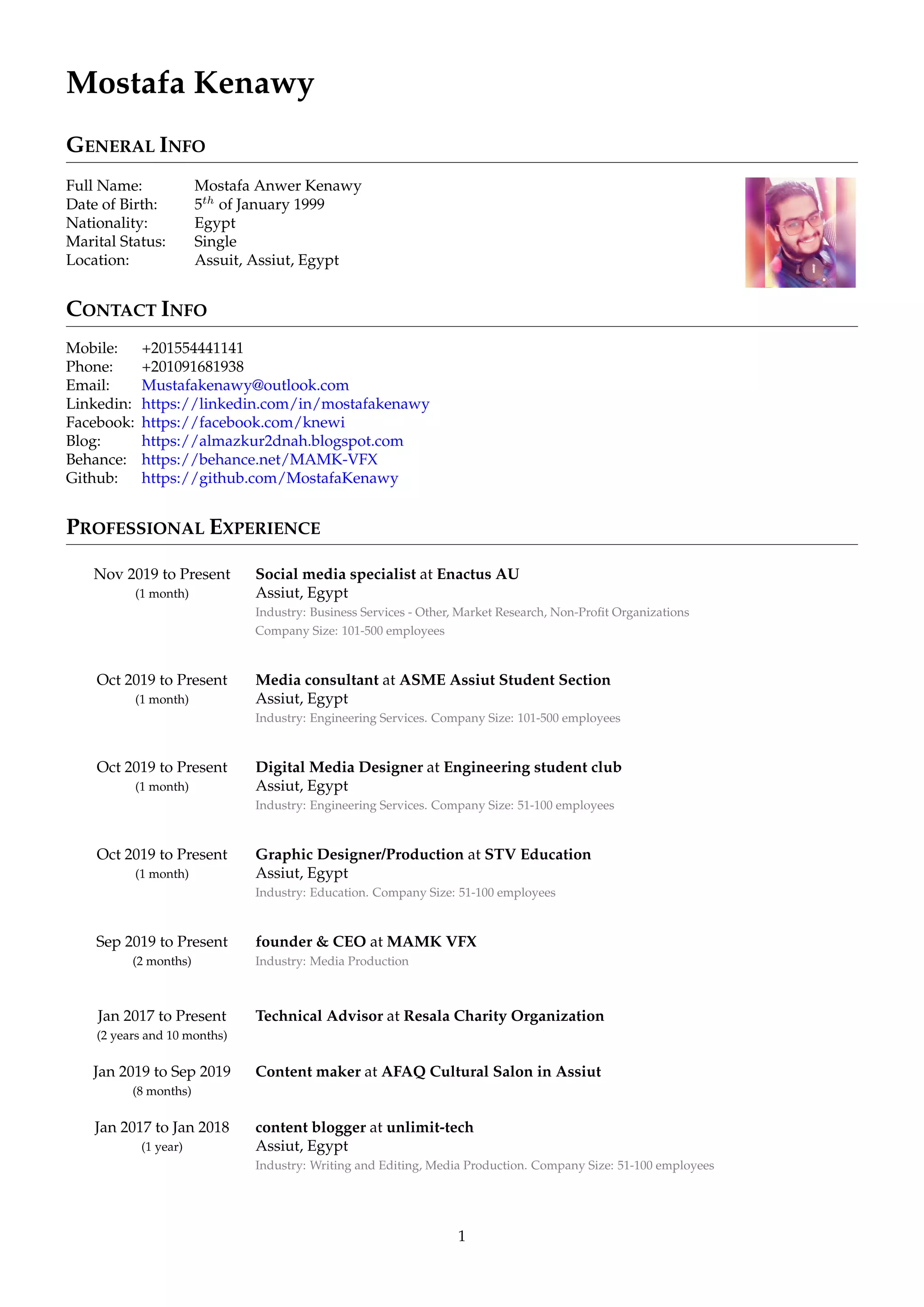 Mostafa A.Kenawy - Graphic Design CV | PDF