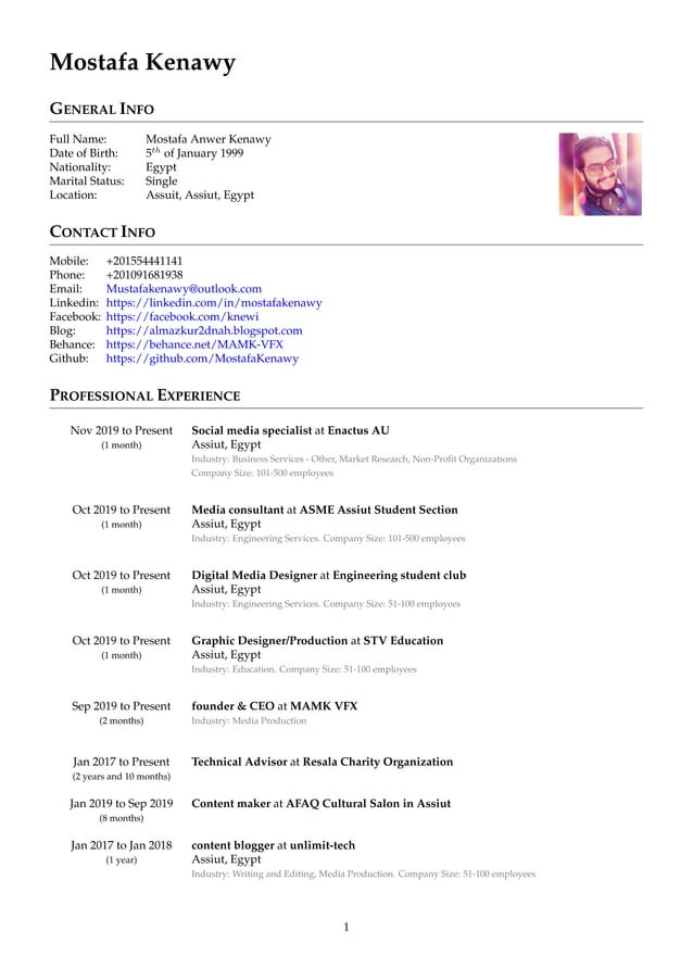 Mostafa A.Kenawy - Graphic Design CV | PDF
