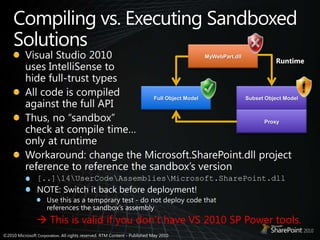 Mostafa Elzoghbi: SharePoint 2010 Sandbox Solutions Best Practices | PPTX