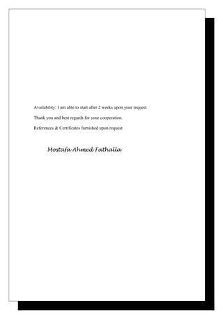 Mostafa fathallah c.v(2) | DOC | Hotels and Motels | Travel Type