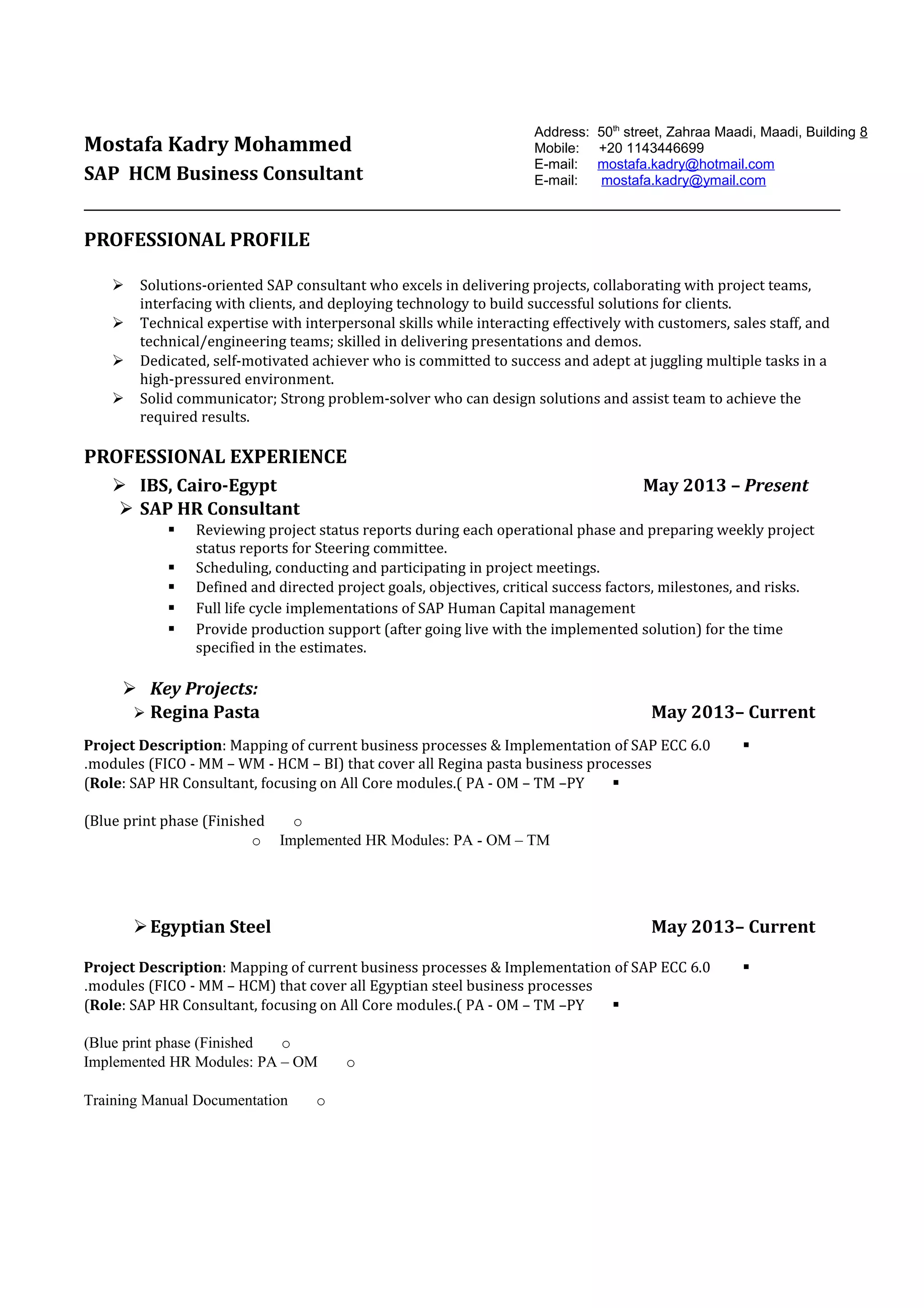 Mostafa kadry CV | DOC