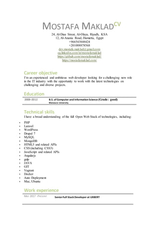 Mostafa maklad | DOCX | Web Development | Internet