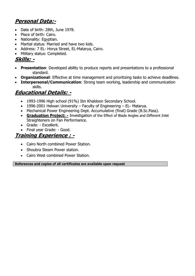 Mostafa omar el beh 2015 cv | PDF