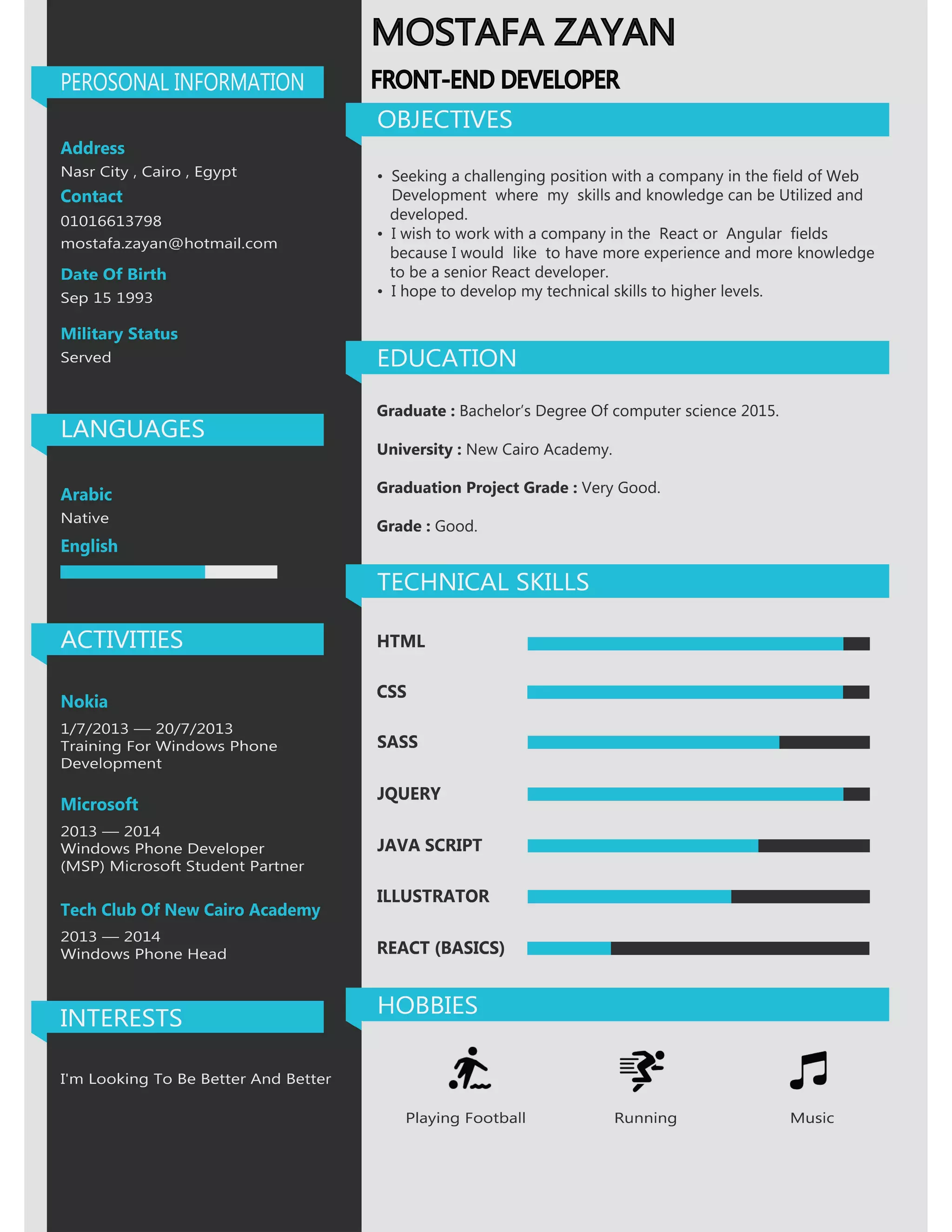 Mostafa zayan cv-front-end-developer-2019 | PDF | Free Download