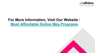 Most Affordable Online Mpa Programs | PPTX