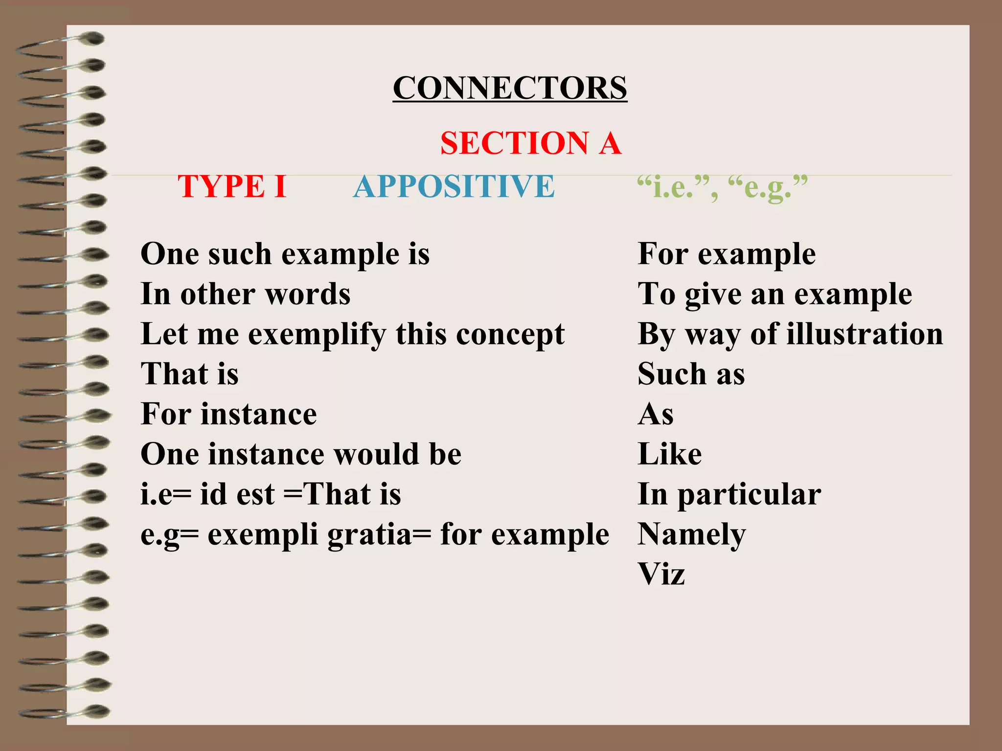 Most common connectors | PPT