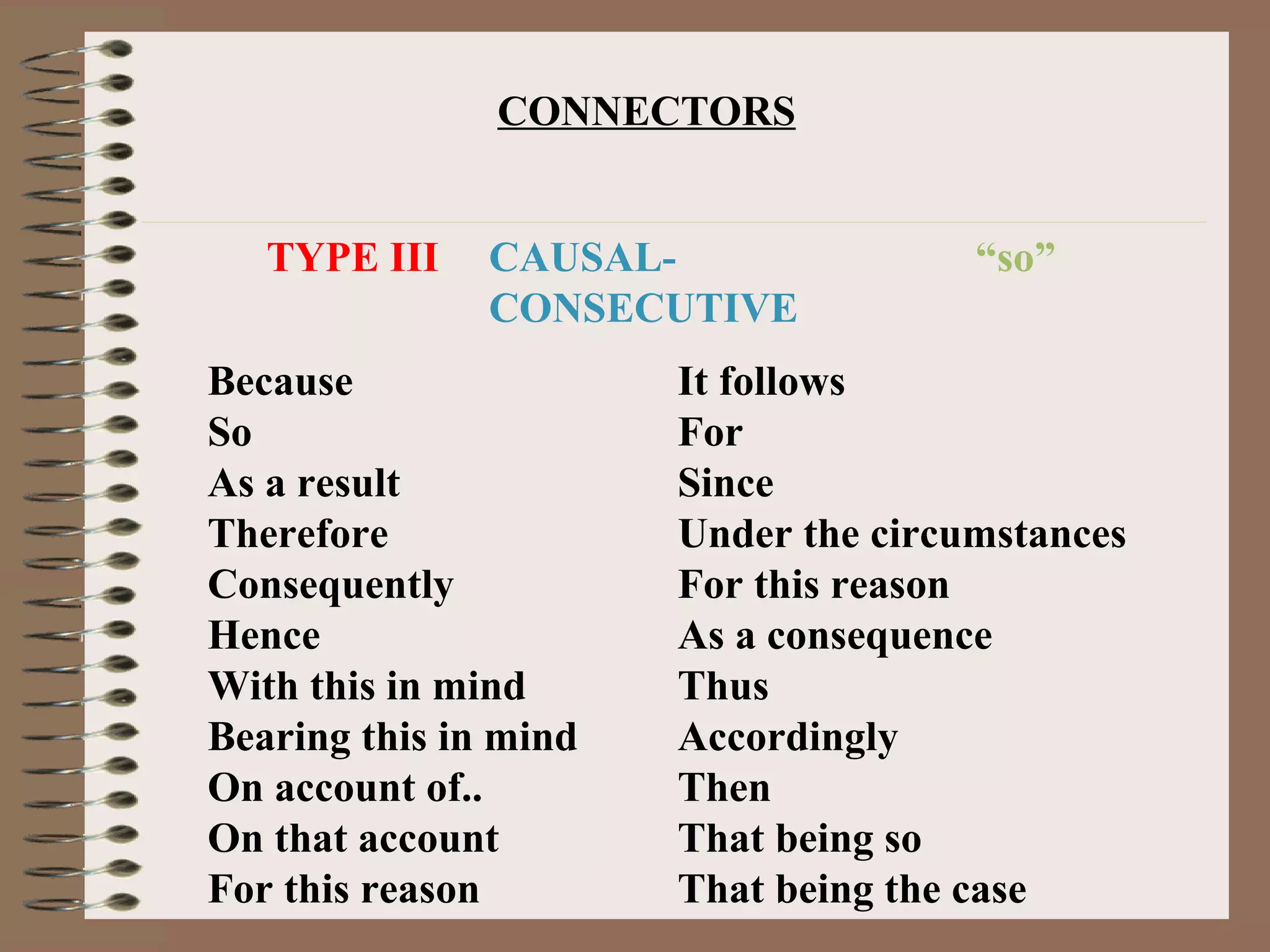 Most common connectors | PPT