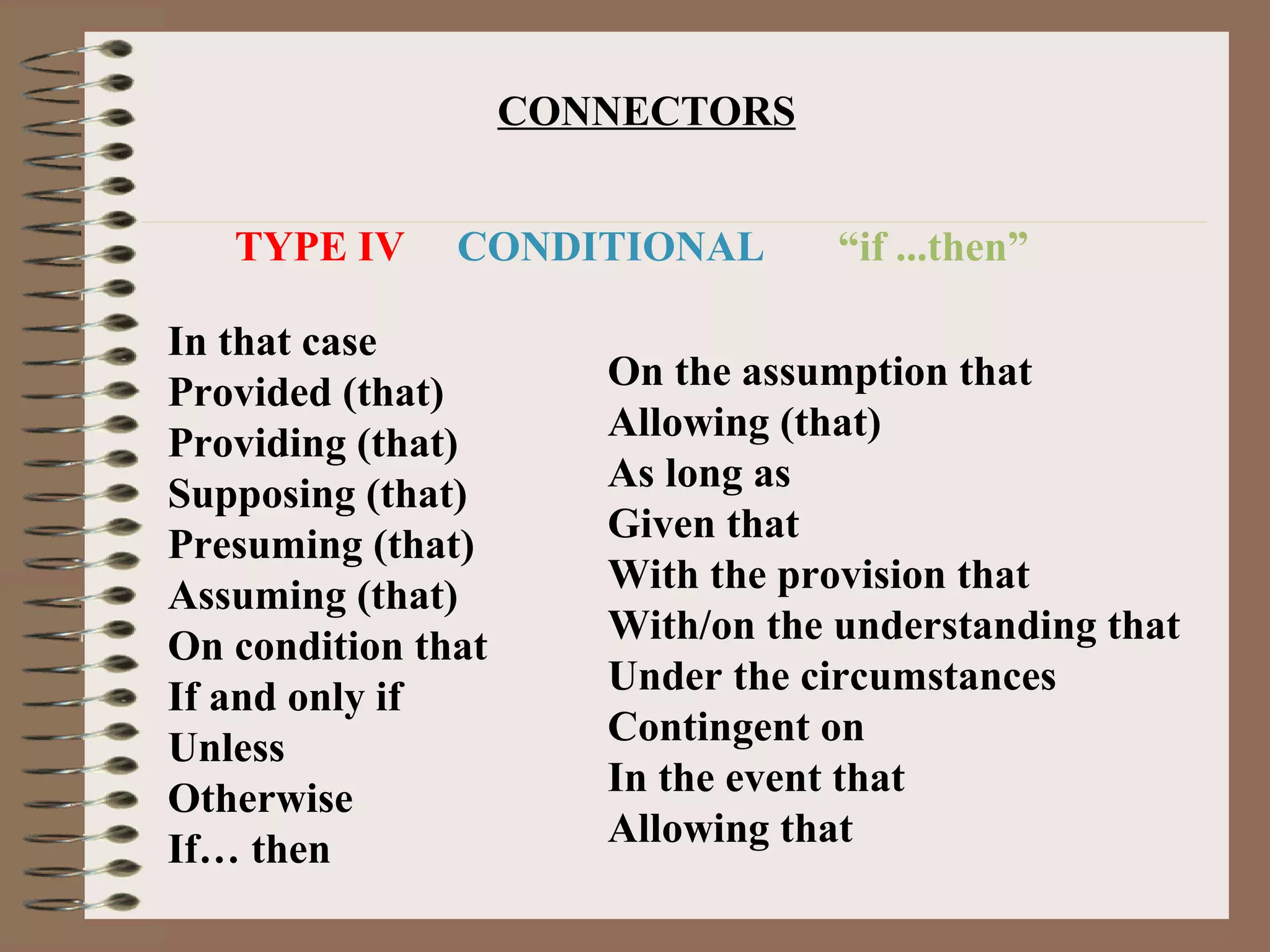 Most common connectors | PPT