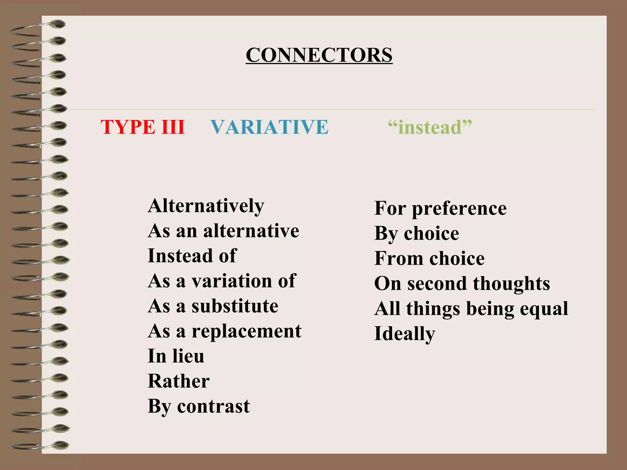 Most common connectors | PPT