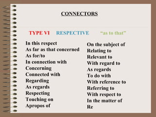 Most common connectors | PPT