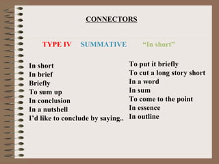 Most common connectors | PPT