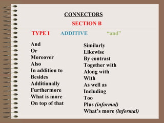 Most common connectors | PPT