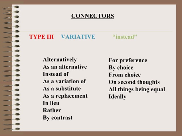 Most common connectors | PPT